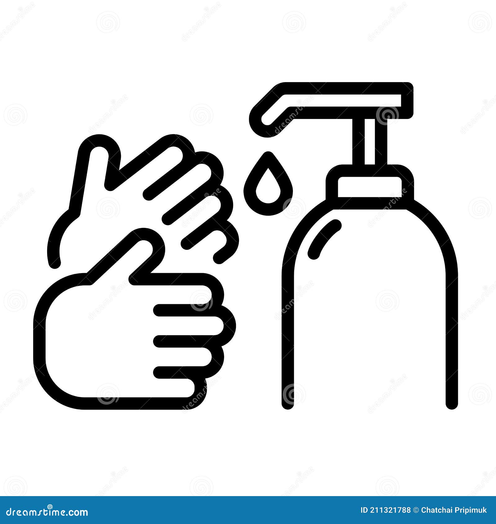 Simple Hand Washing Symbol on White Background Stock Vector ...