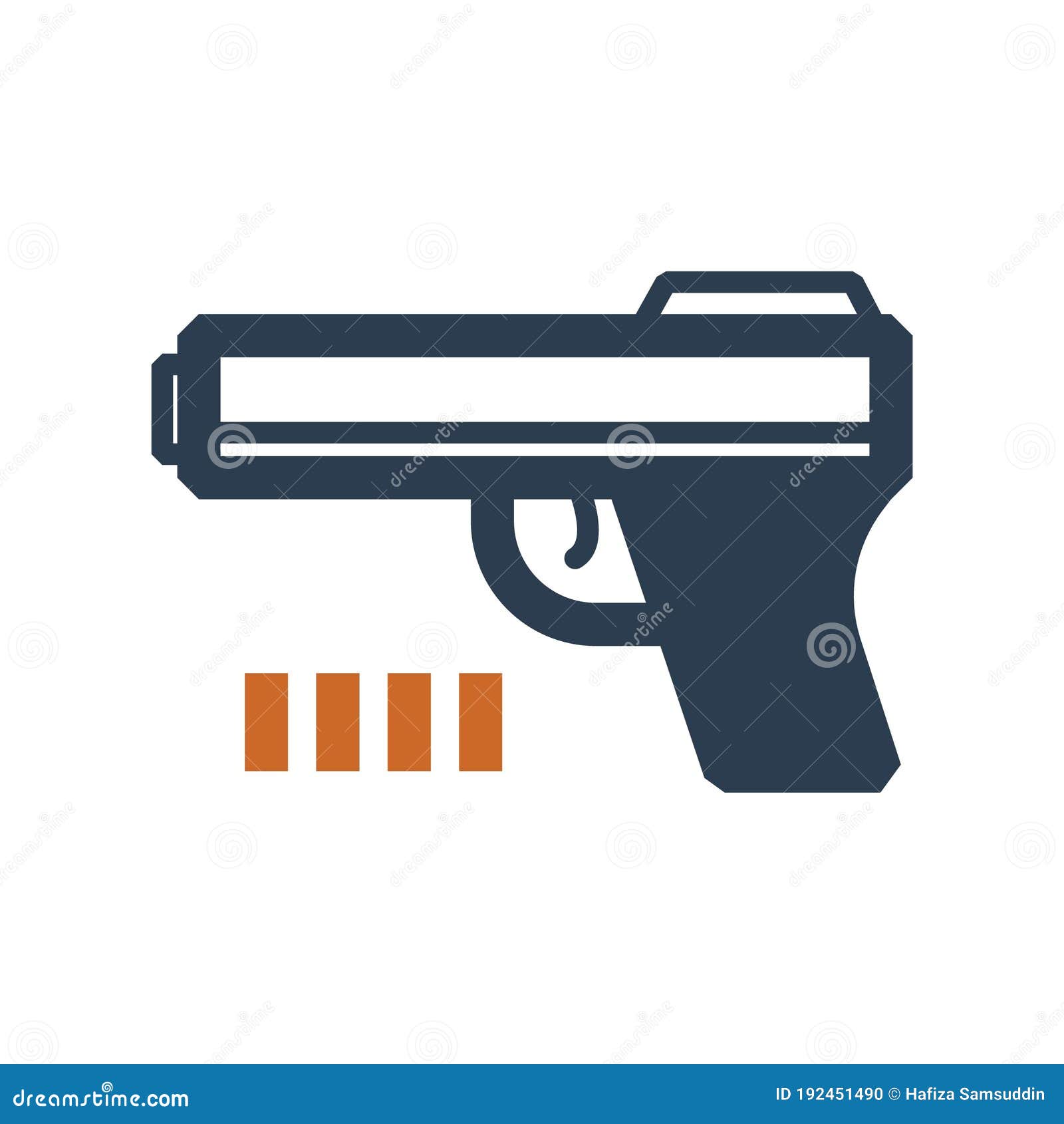 Simple Handgun Vector Minimalism. Vector Illustration Decorative Design ...