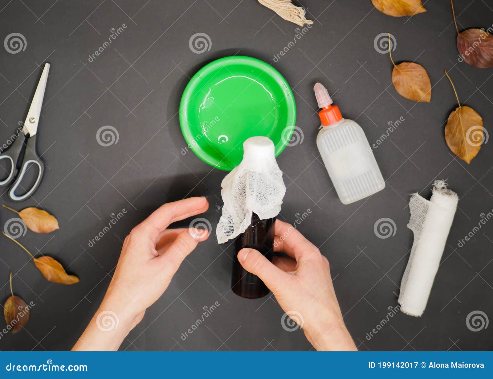 Step by Step Handmade Ghost Decoration. Stock Image - Image of home ...