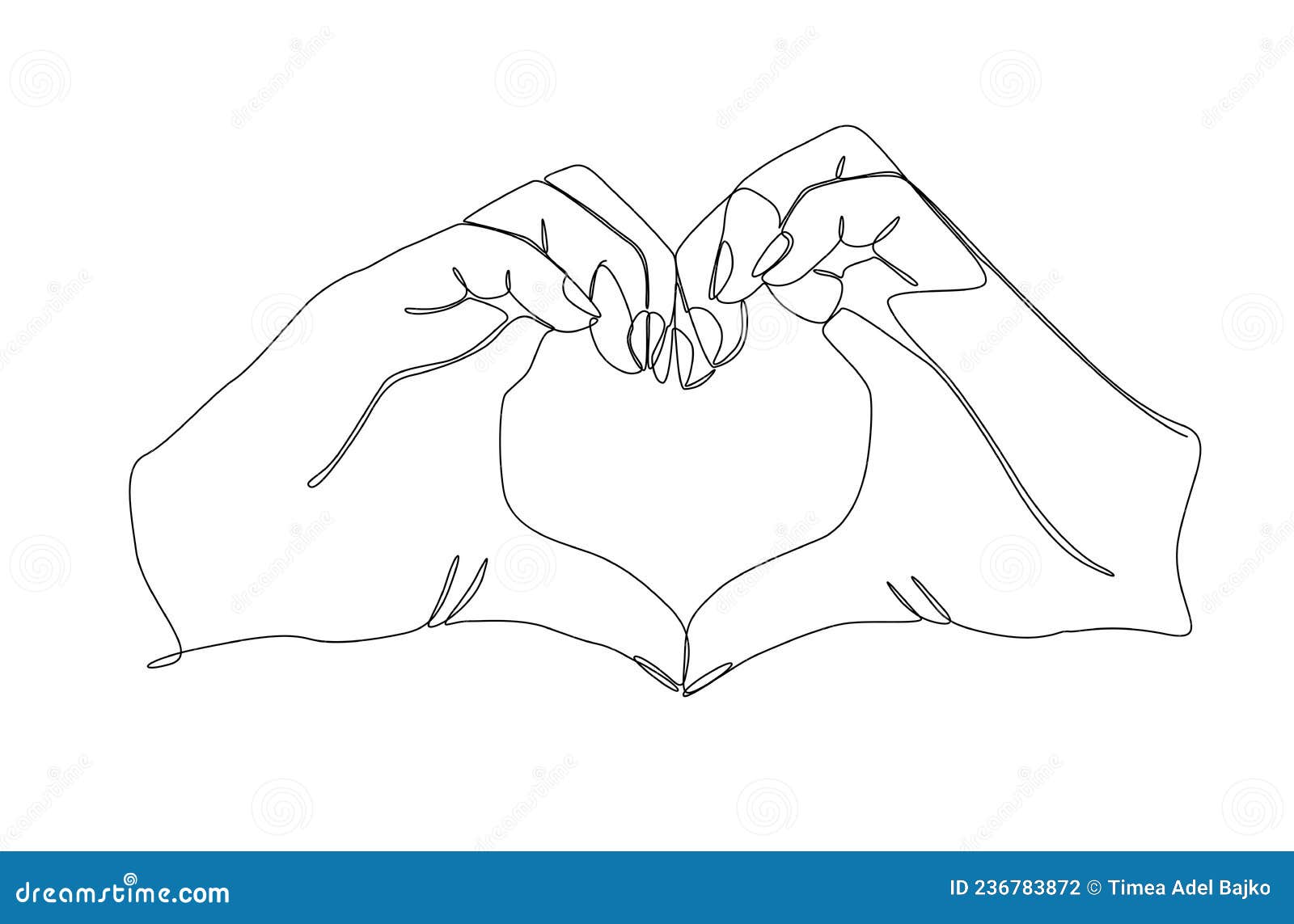 Simple Hands in Shape of Love Heart. Stock Vector - Illustration of ...