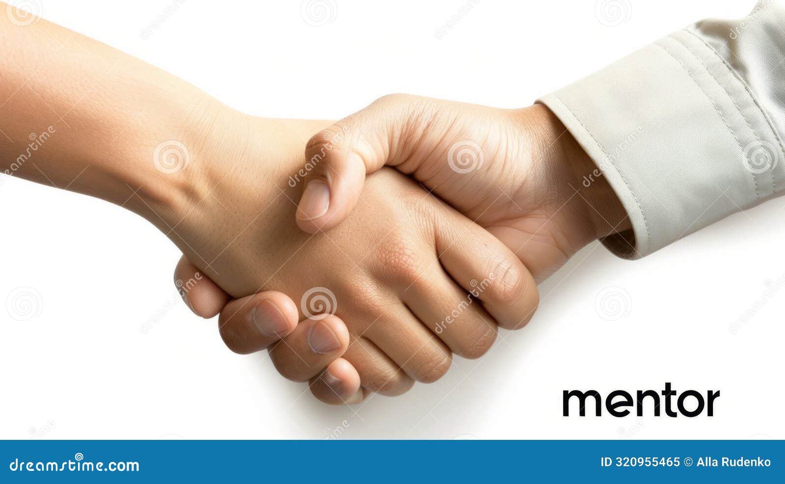 Simple Handshake Icon with Mentor Text on White Background. Symbolizing ...