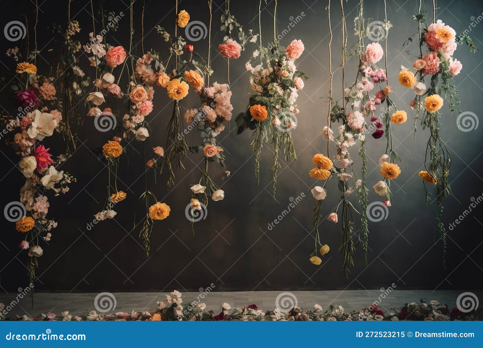 Simple Hanging Florals Spring Backdrop Stock Illustration ...