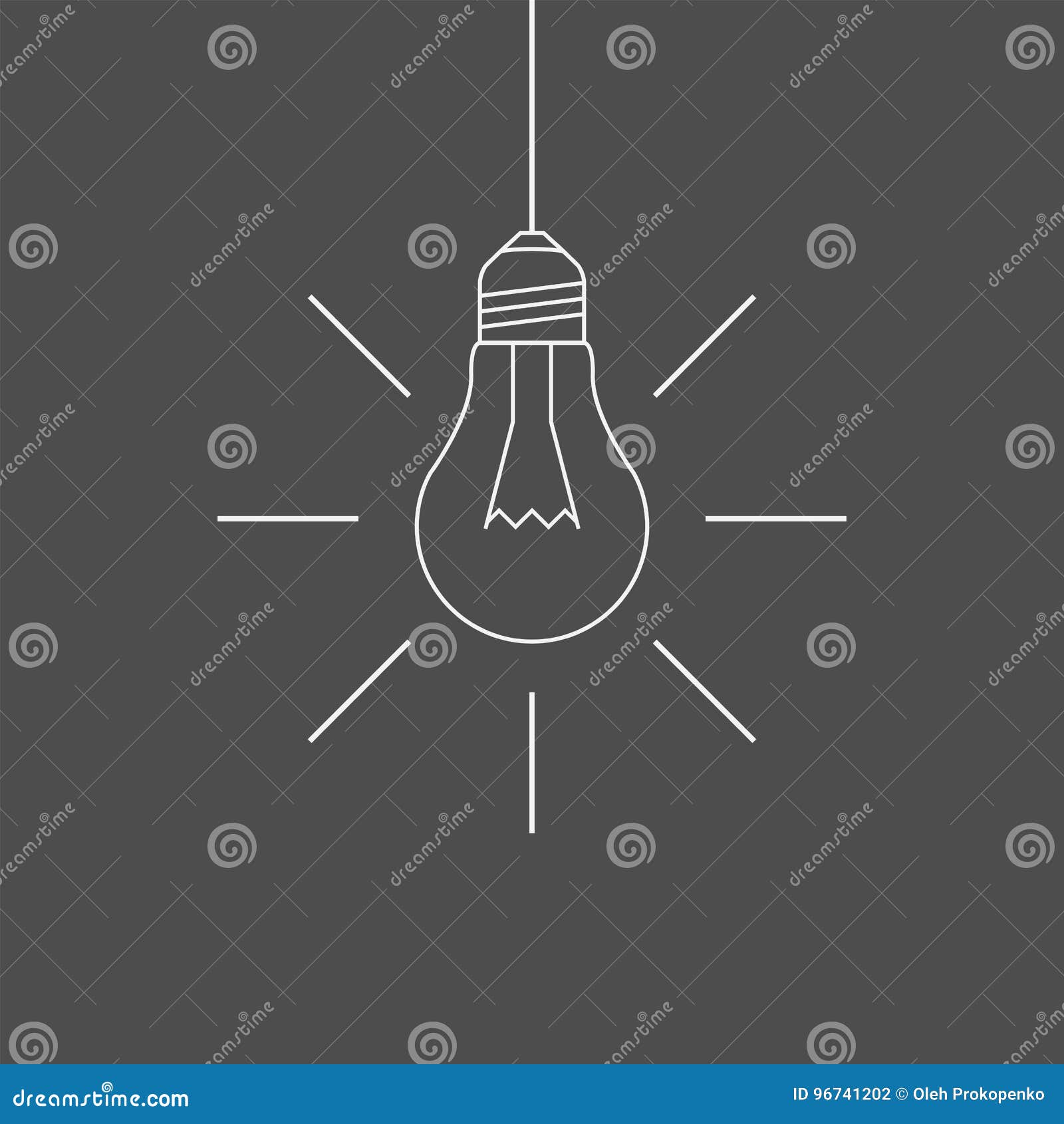 Simple Hanging Light Bulb Outline Stock Vector - Illustration of glass ...