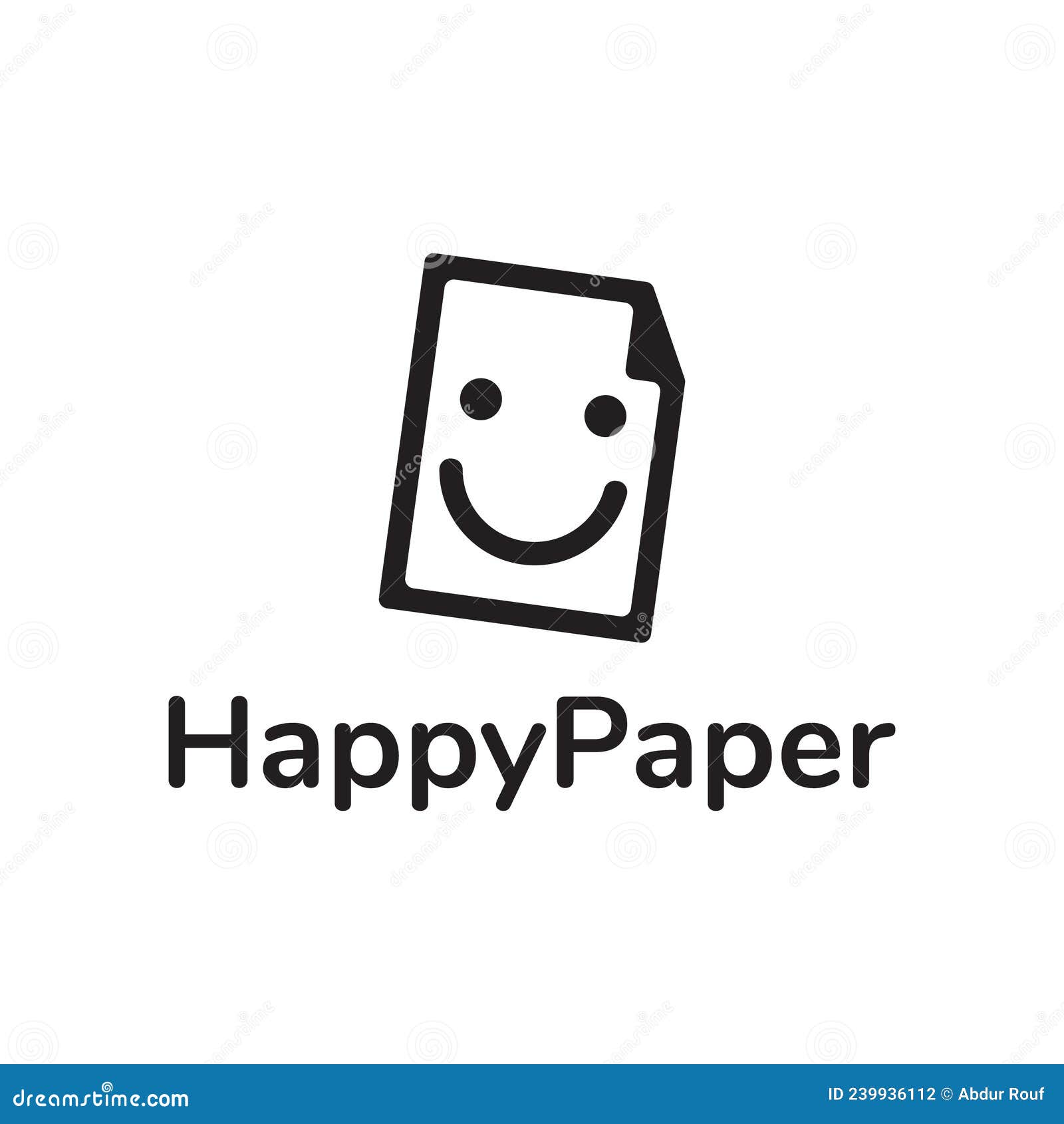 Simple Happy Document Logo Design Stock Vector - Illustration of young ...
