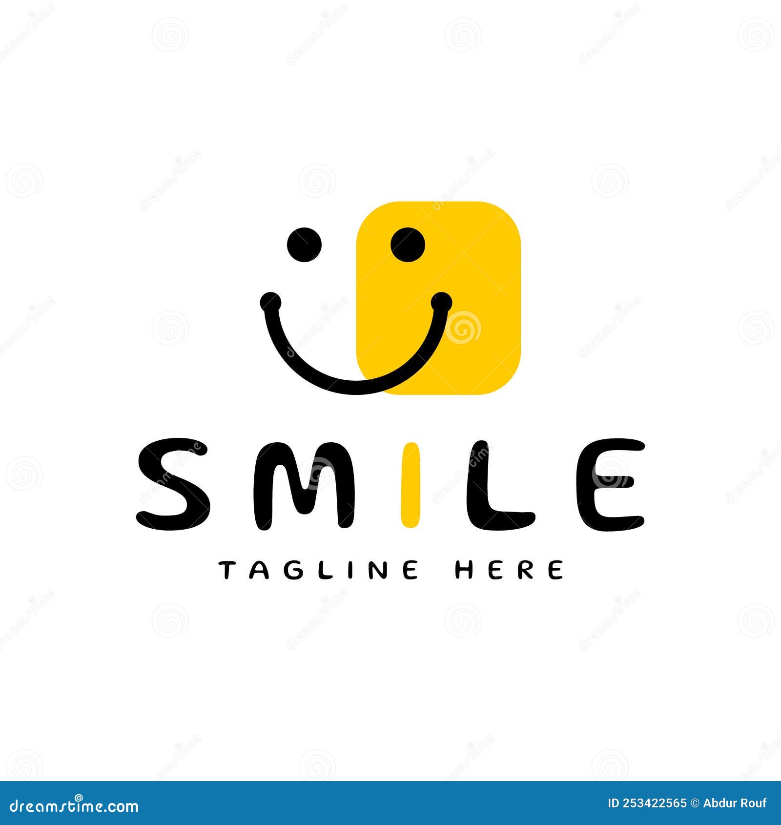 Simple Happy Smile Logo Design Stock Illustration - Illustration of ...