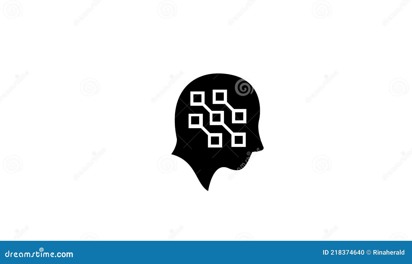 Data Brain - Vector Logo Template Concept Illustration. Digital Mind ...