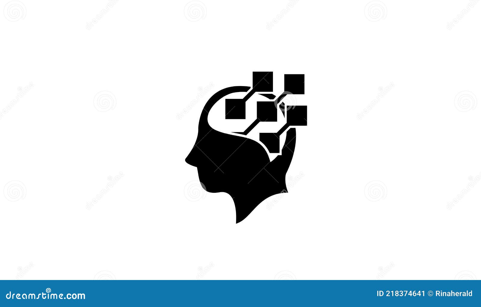 Data Brain - Vector Logo Template Concept Illustration. Digital Mind ...