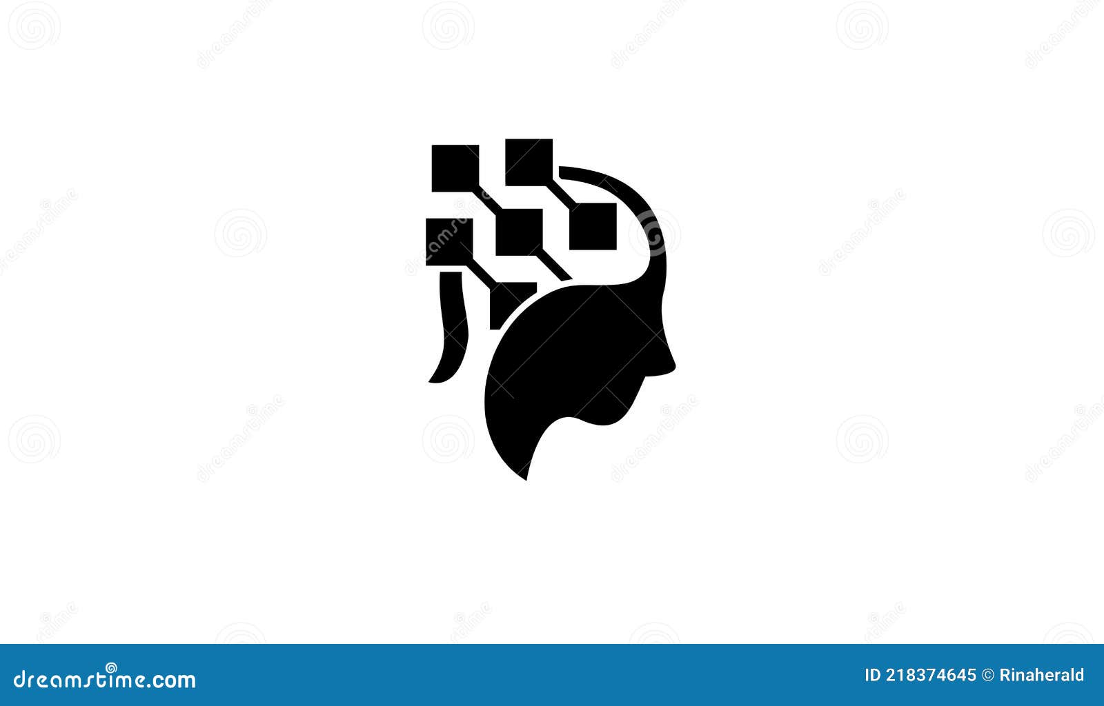 Data Brain - Vector Logo Template Concept Illustration. Digital Mind ...