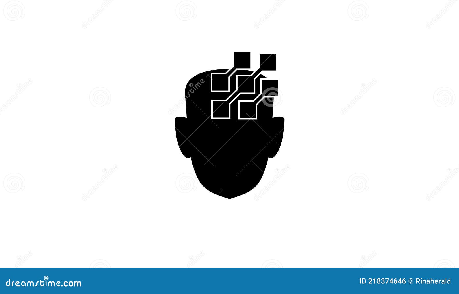 Data Brain - Vector Logo Template Concept Illustration. Digital Mind ...