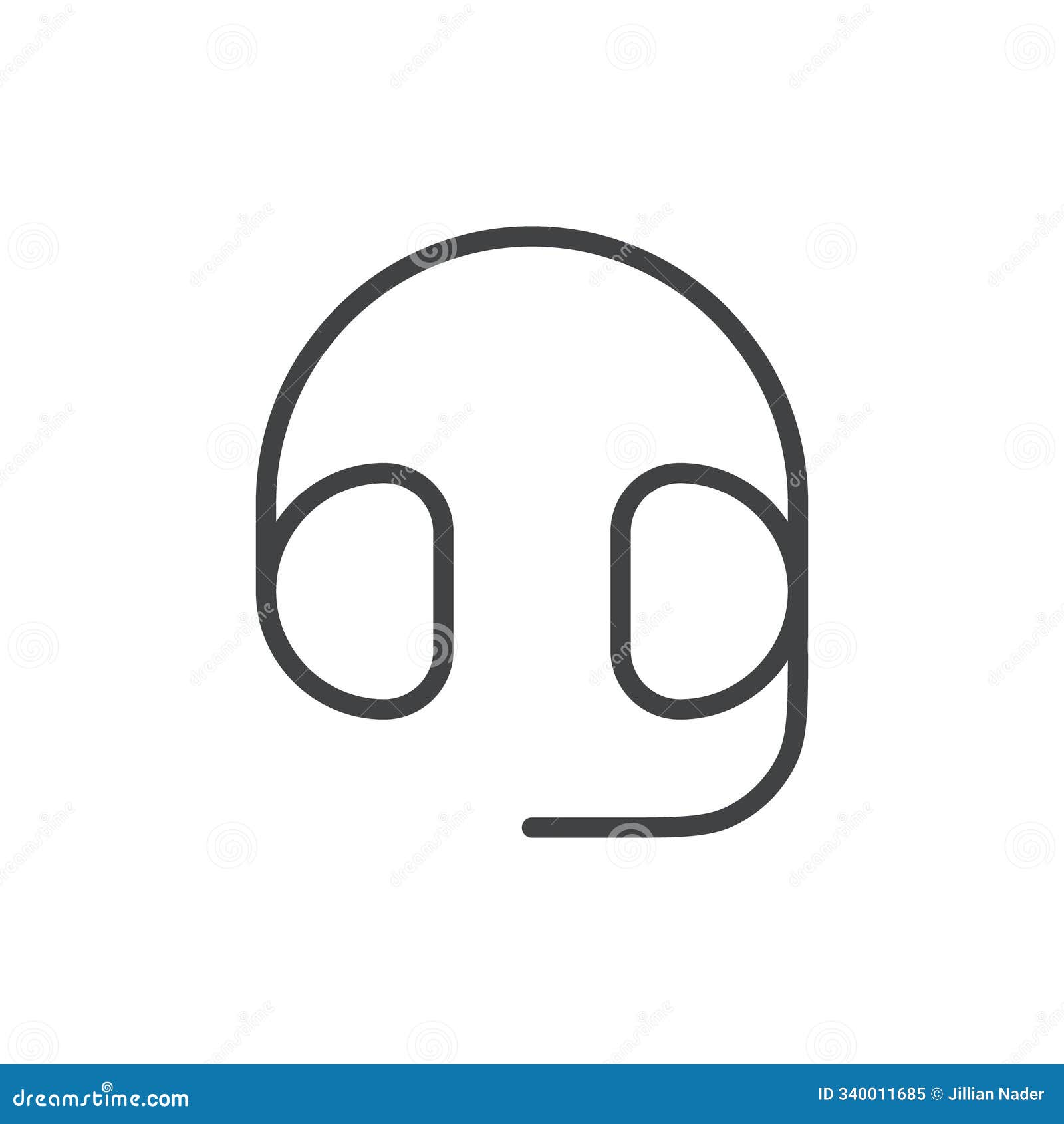 Simple Headset Icon Symbolizing Audio or Customer Service Stock ...