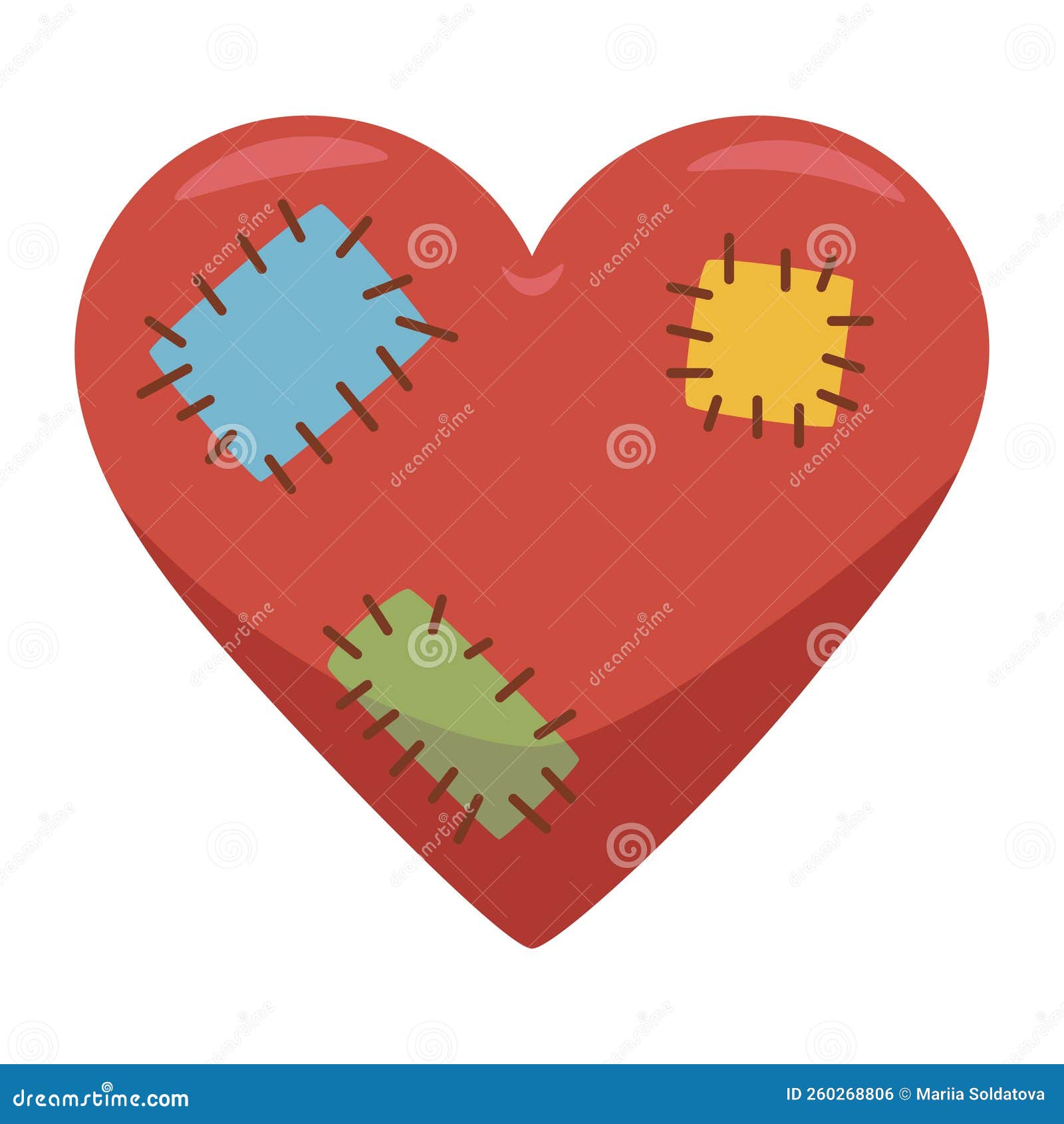 Simple Heart with Colorful Patches Vector Art Stock Vector ...