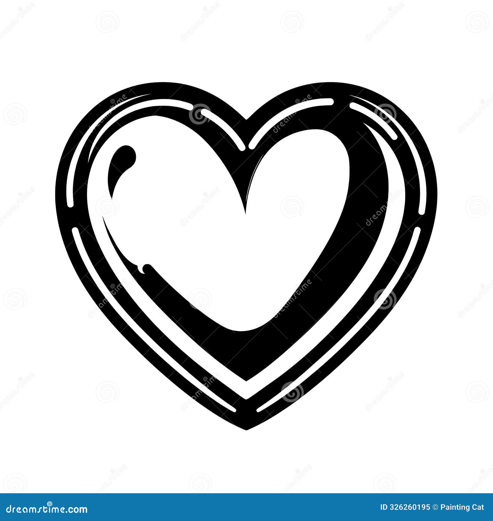 Simple heart outline icon stock illustration. Illustration of ...