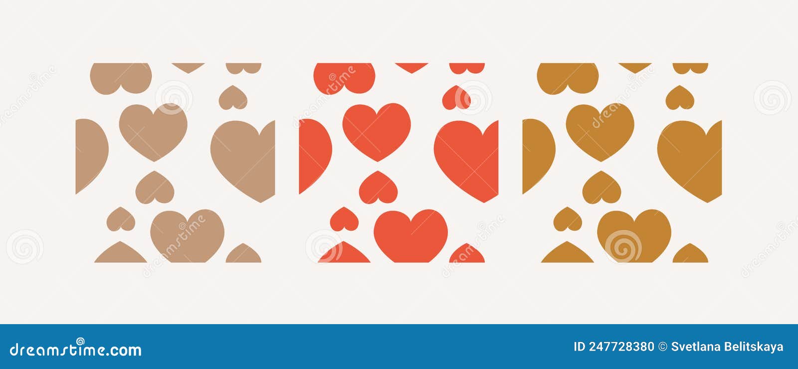 Simple Heart Pattern Set stock vector. Illustration of sign - 247728380