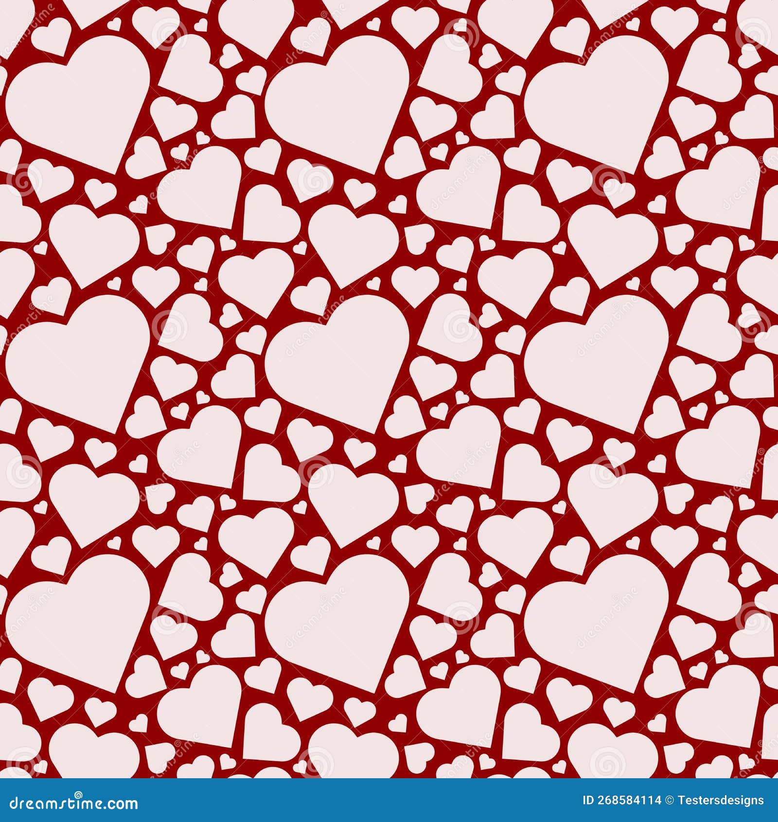 Simple Heart Shape Seamless Pattern in Diagonal Arrangement. Love and Romantic Theme Background ...