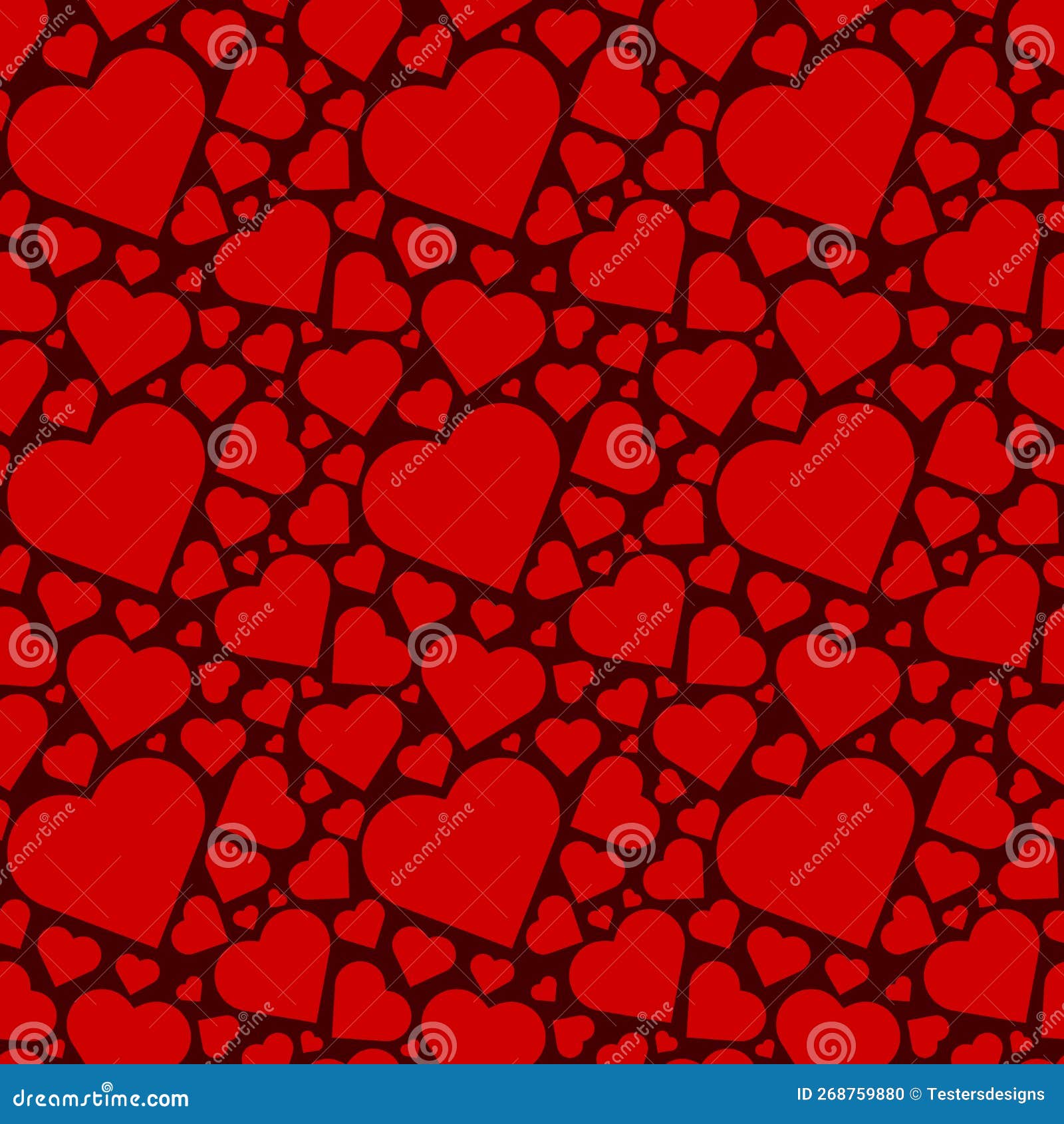 Simple Heart Shape Seamless Pattern in Diagonal Arrangement. Love and ...