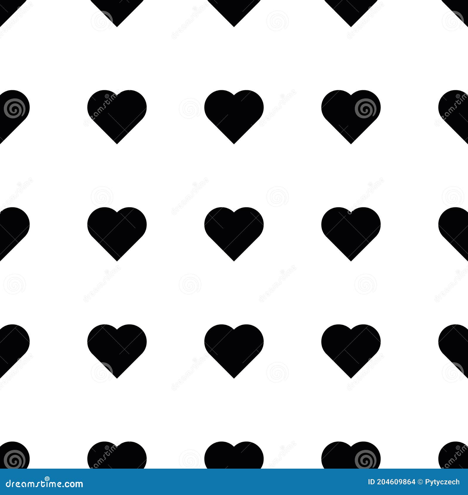 Black Heart Seamless Pattern Stock Vector - Illustration of backdrop ...