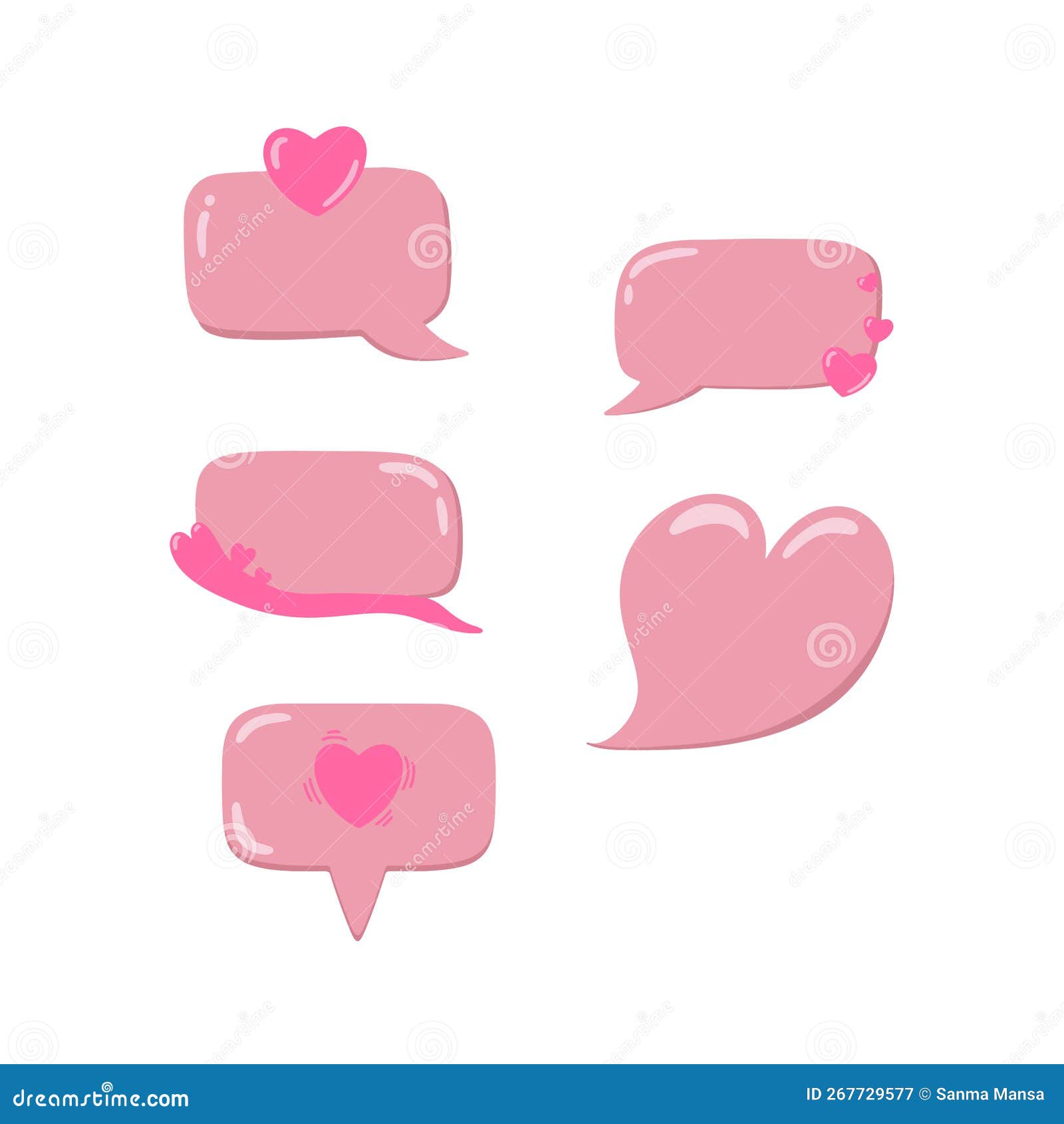 Simple Heart Themed Text Box. Pink Chatbox Stock Illustration ...