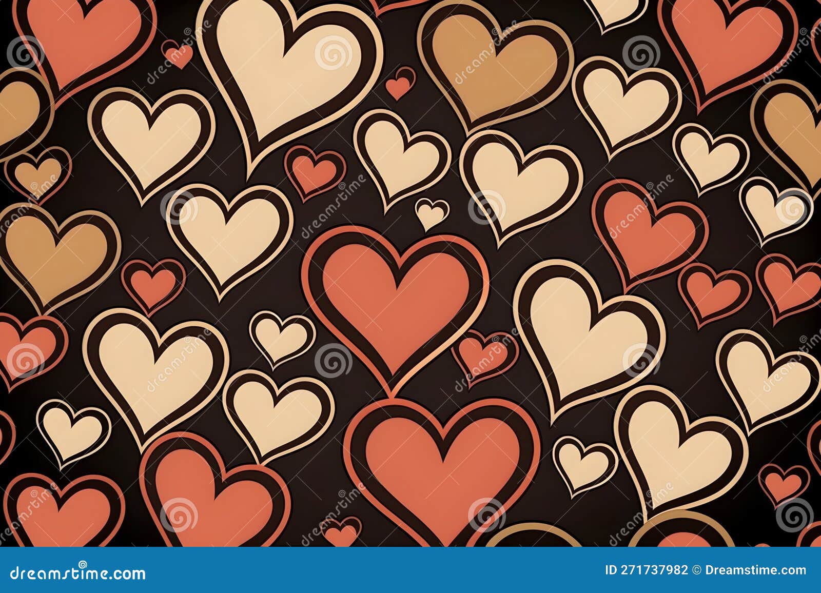 Simple Hearts Pattern Background Stock Illustration - Illustration of ...