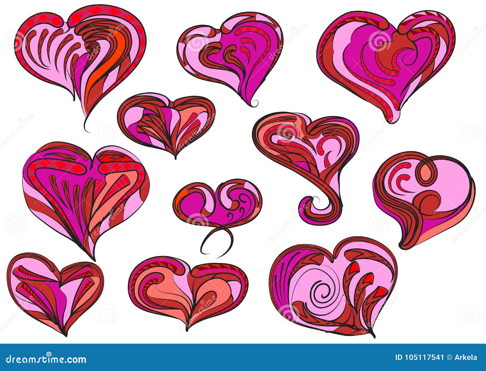 Simple hearts stock vector. Illustration of married - 105117541