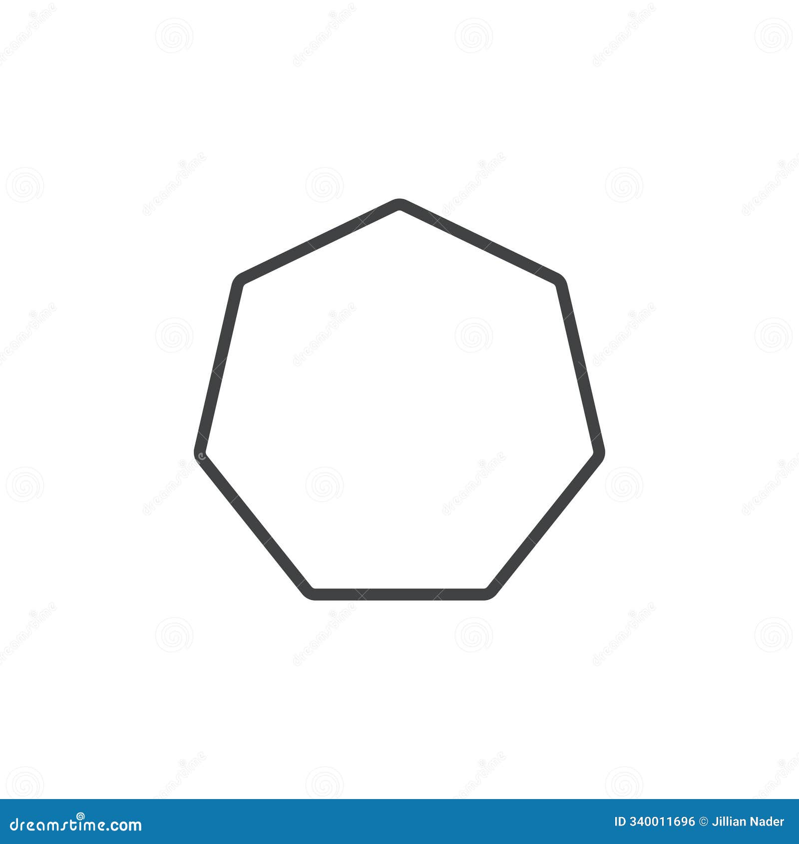Simple Heptagon Shape Icon Symbolizing Geometry or Design Stock ...