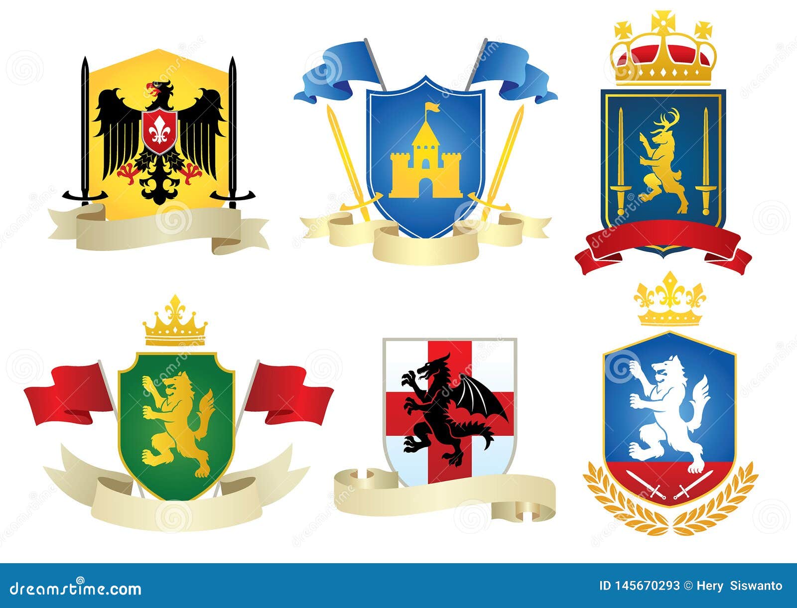 Simple Heraldic Shield With Lighthouse Tower Black Vector Silhouette ...