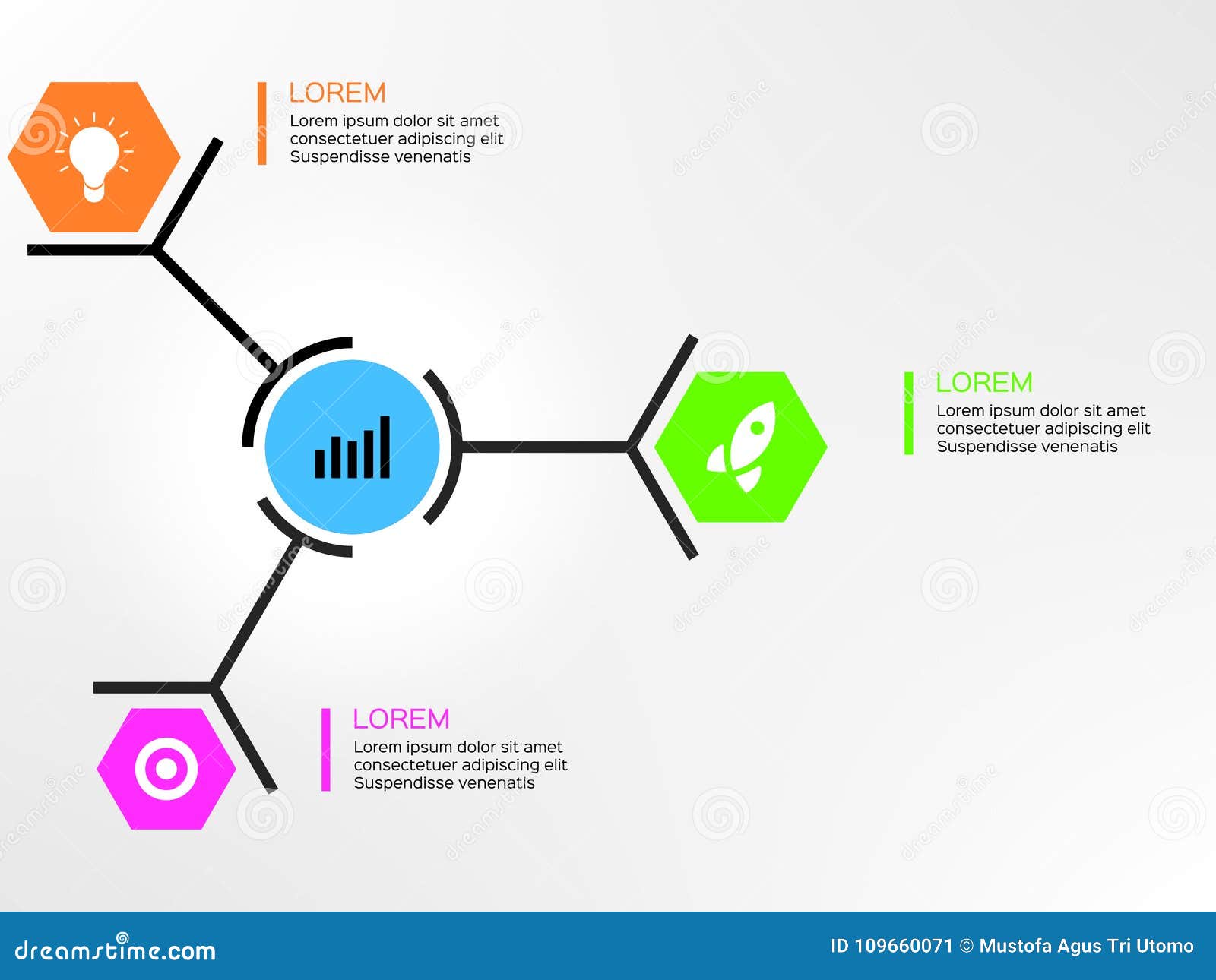 Simple Hexagon and Circle Infographics Stock Image - Illustration of ...