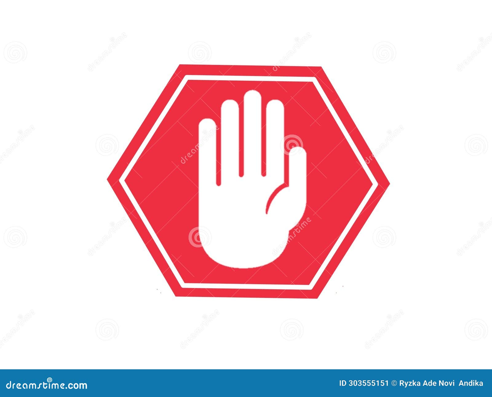 Simple Hexagon Hand Stop Sign Stock Image - Image of sign, hexagon ...