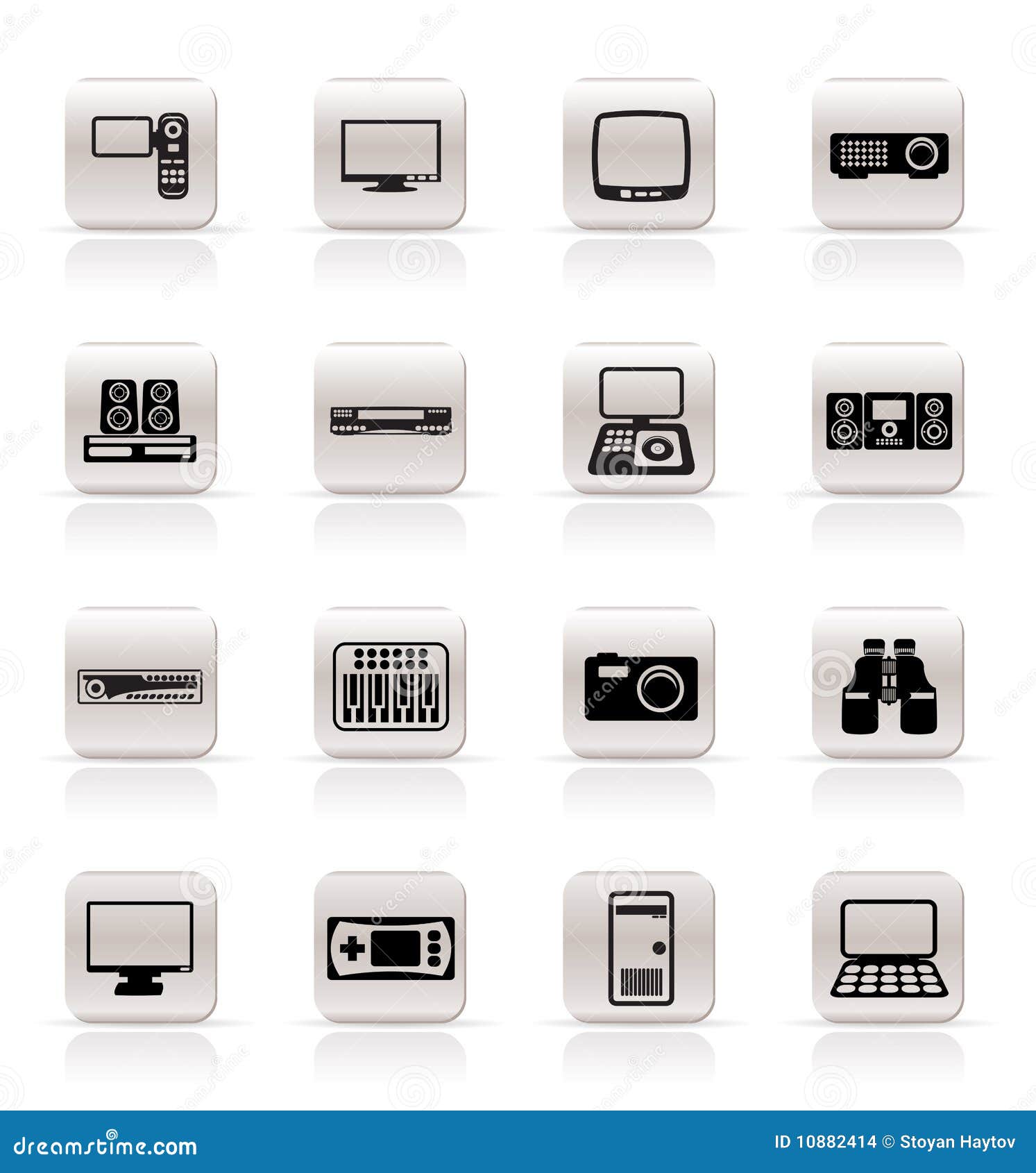 Simple Hi-tech Equipment Icons Stock Vector - Illustration of equipment ...