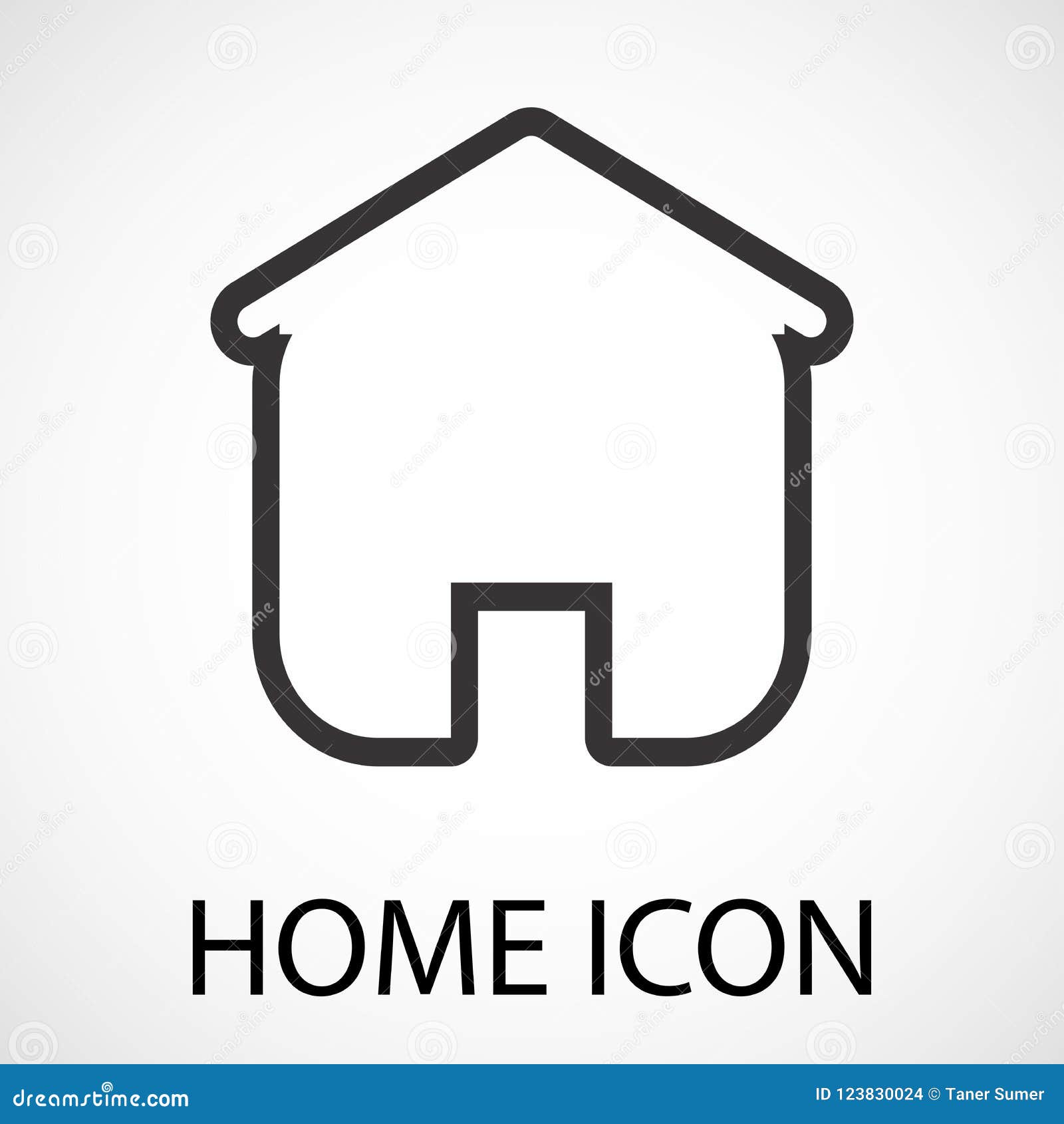 Simple home icon stock vector. Illustration of icon - 123830024