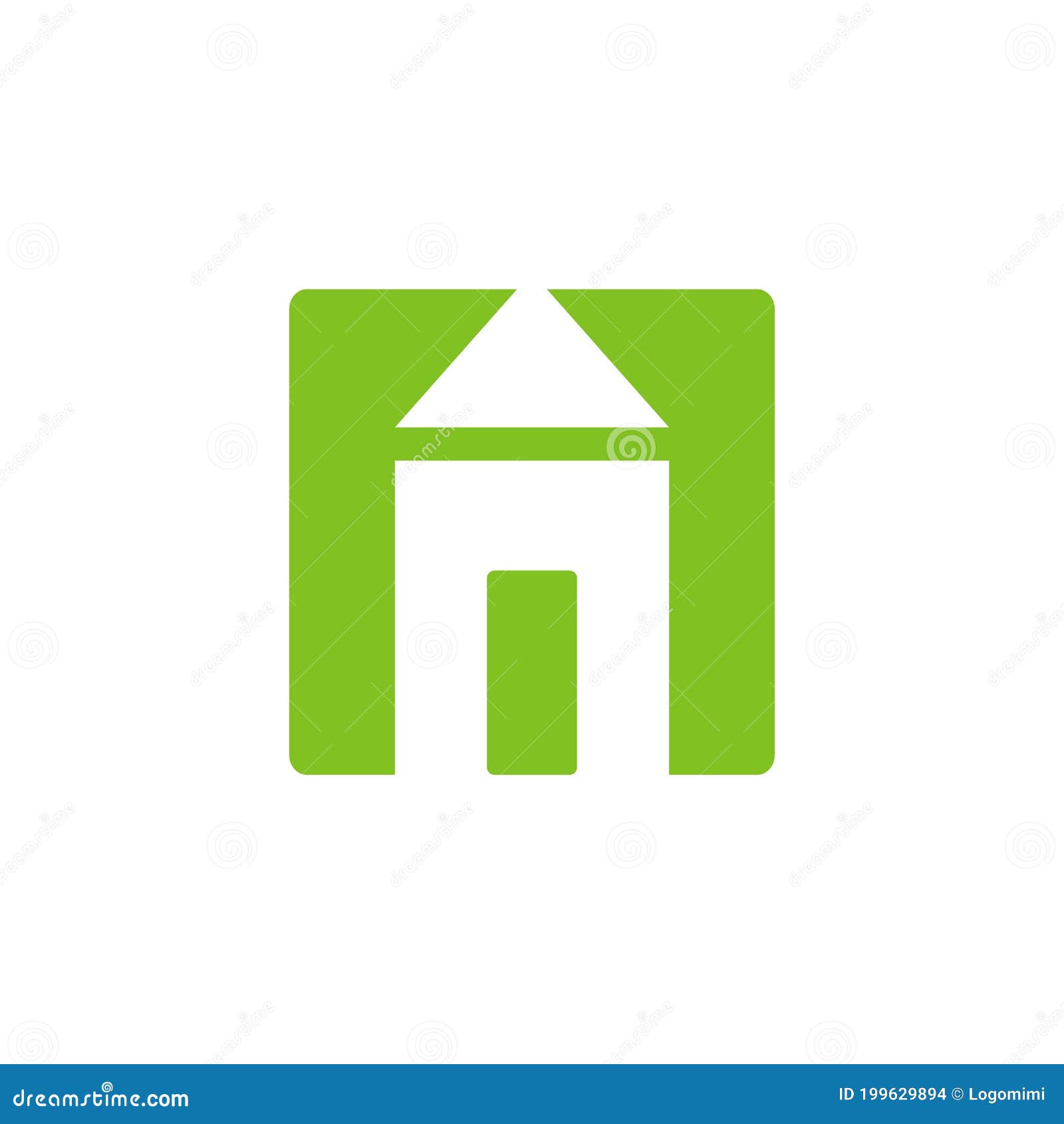 Simple Home Logo Template, Square Shape Icon, House Symbol - Vector ...