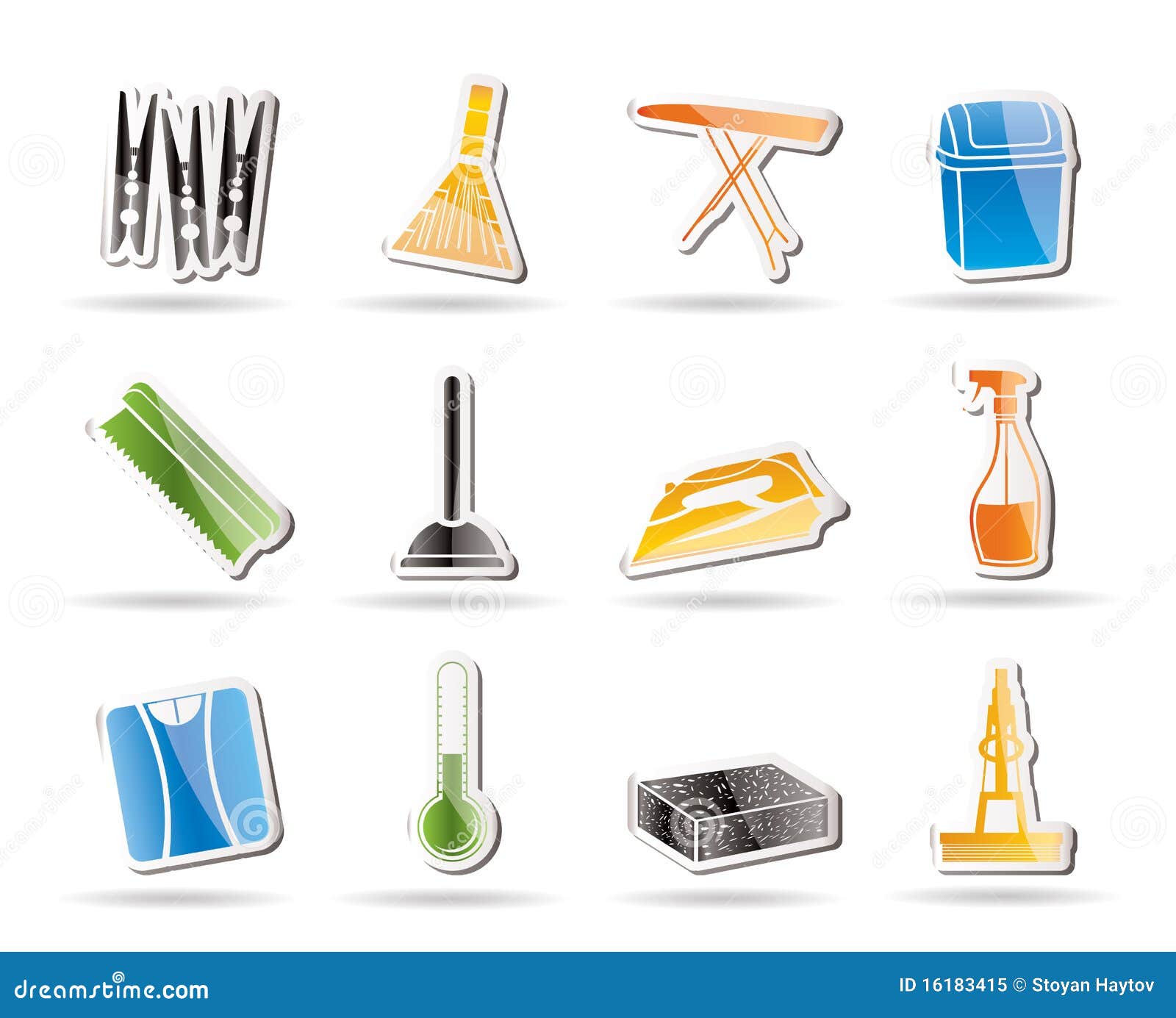 Simple Home Objects and Tools Icons Stock Vector - Illustration of home ...