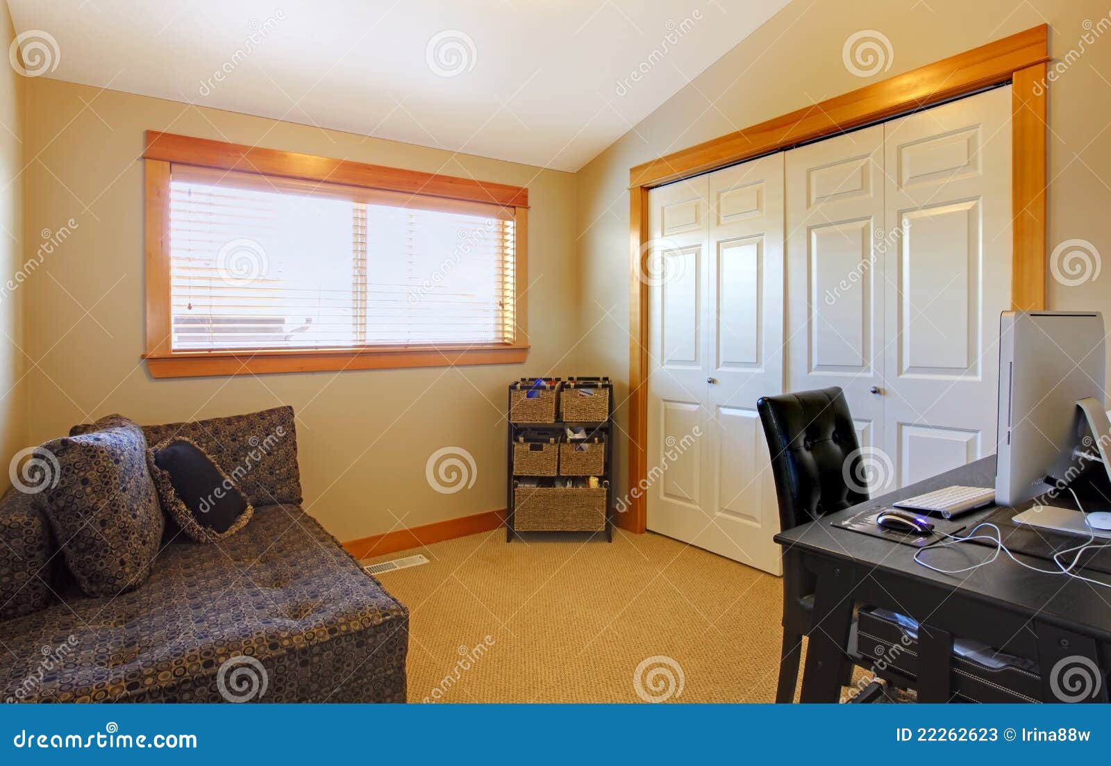 Simple Home Office Room Interior. Stock Image - Image of home, room ...