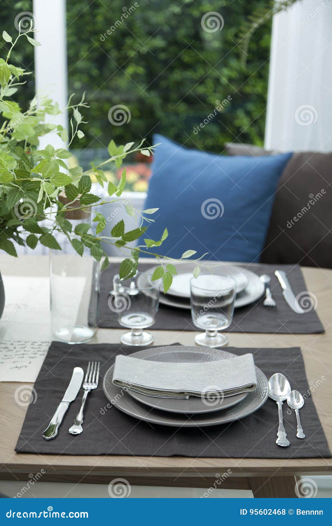 Simple home table setting stock photo. Image of closeup - 95602468