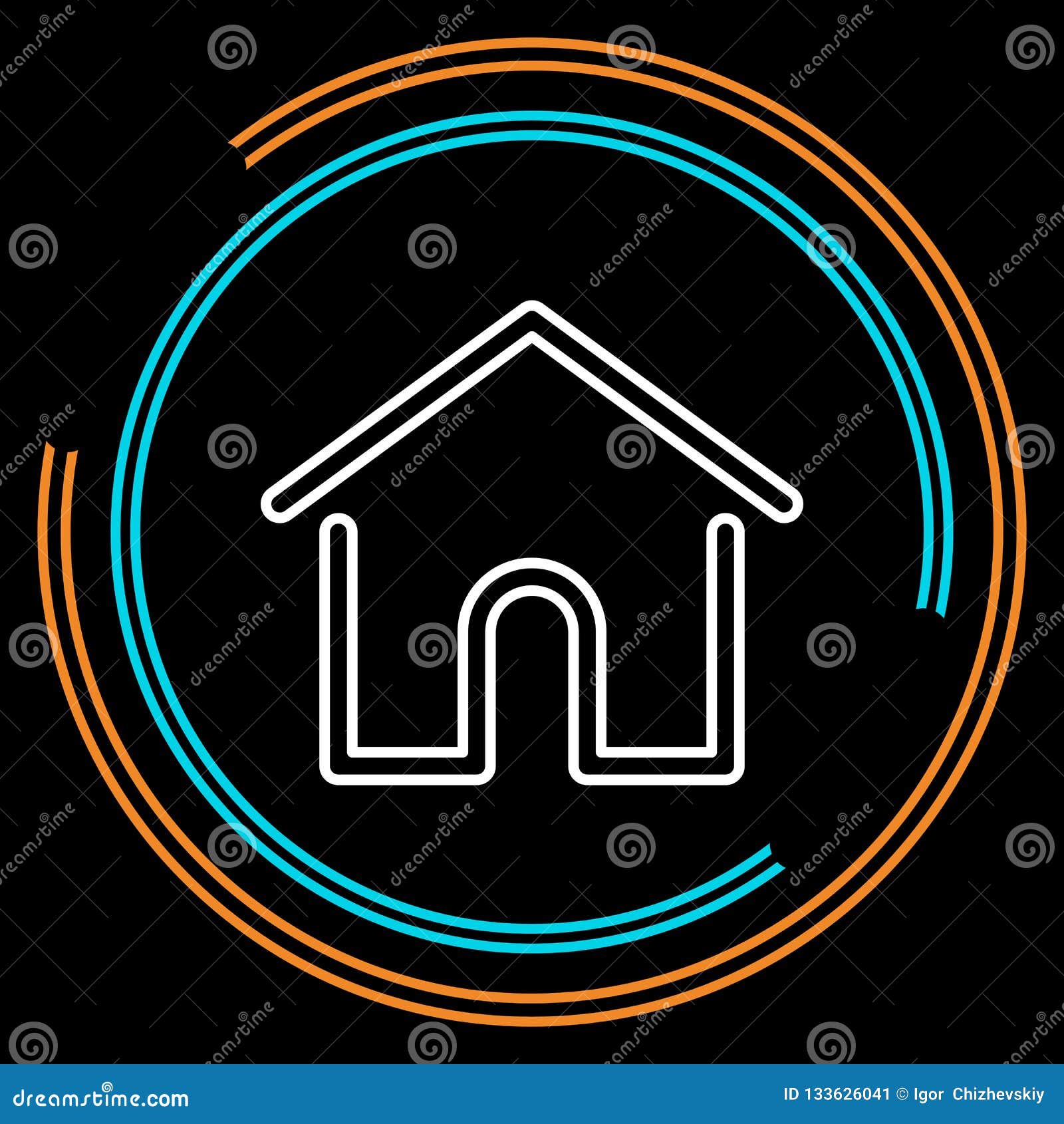 Simple Home Thin Line Vector Icon Stock Vector - Illustration of home ...