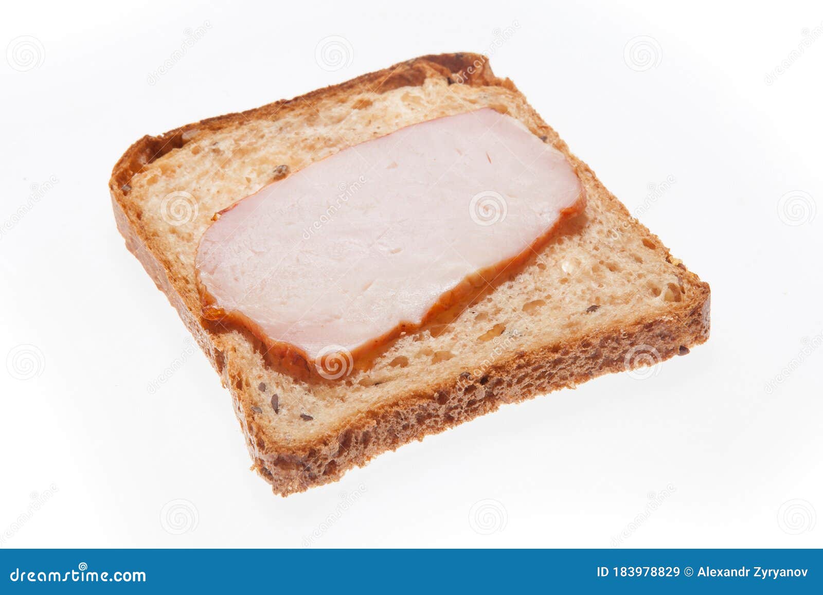A Simple Homemade Sandwich. Bread and Ham Stock Image - Image of chop ...