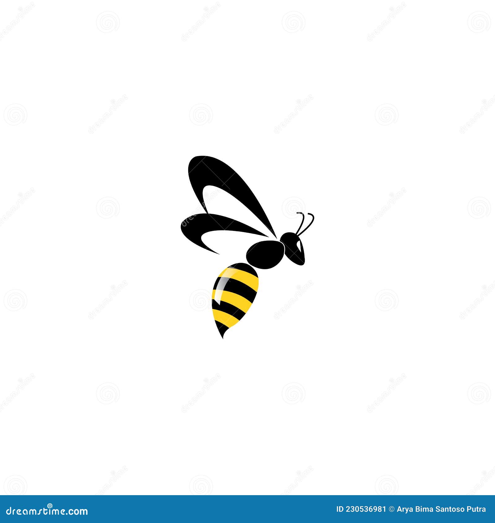 Simple Honey Bee Free Icon Vector Logo Stock Illustration ...