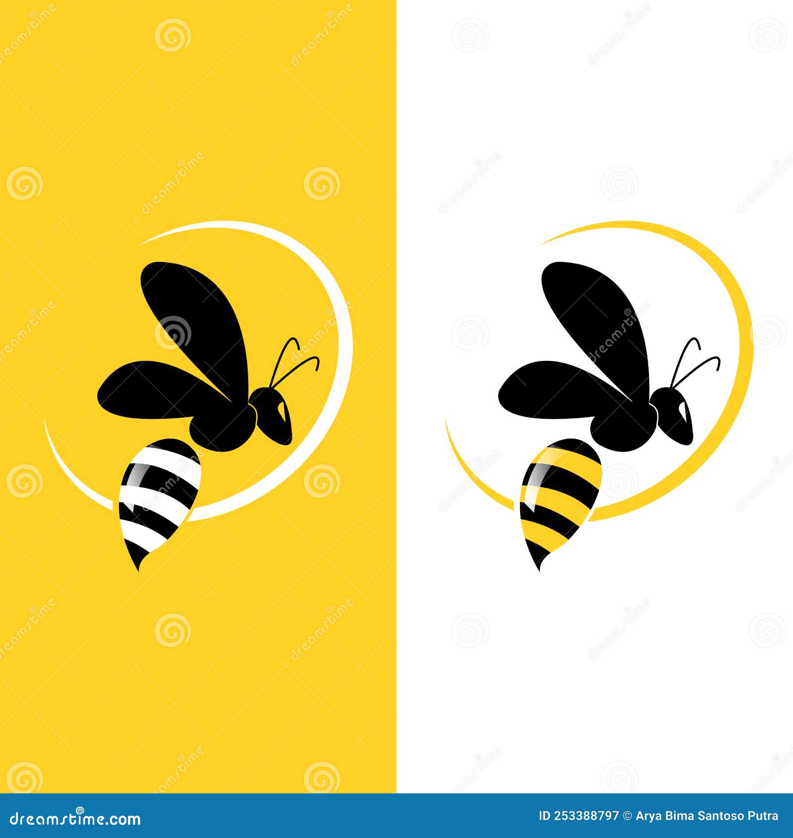 Simple Honey Bee Free Icon Vector Logo Stock Vector - Illustration of ...