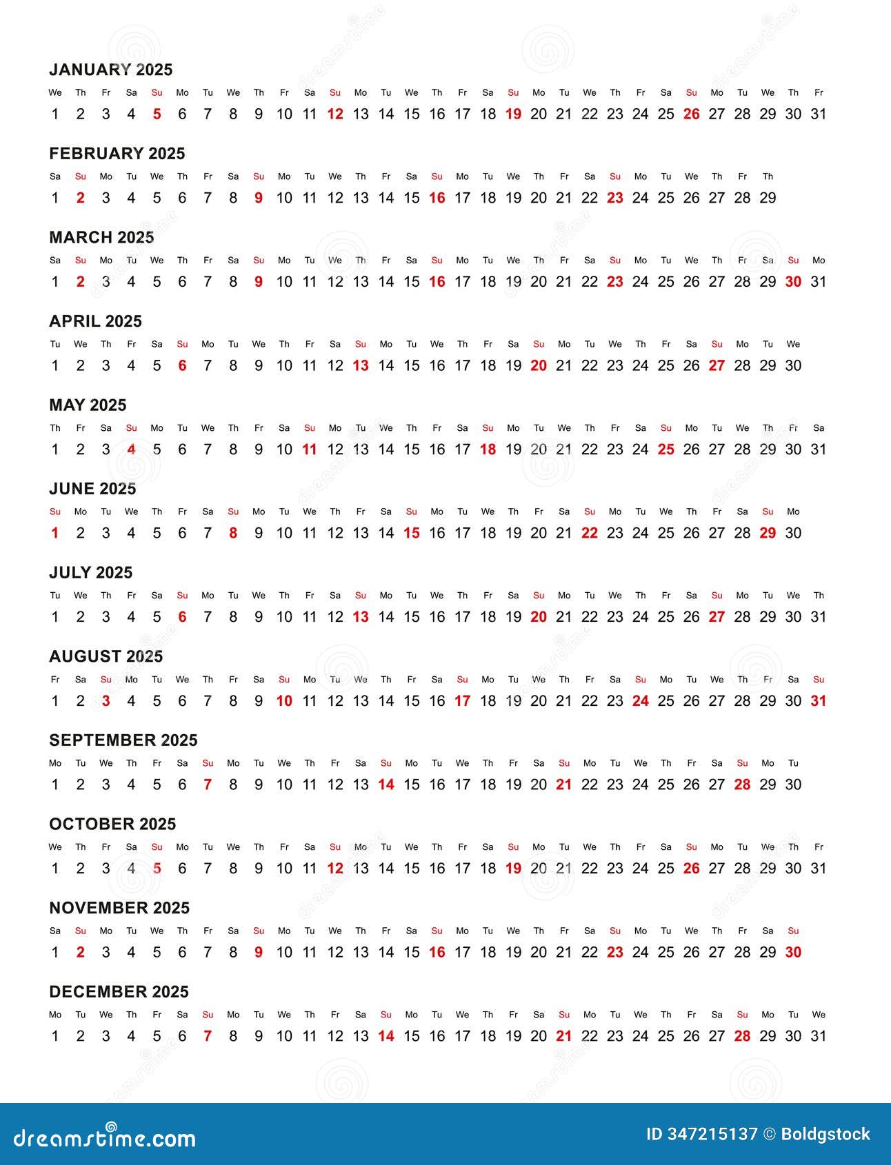 Horizontal Calendar Page For August 2025 With Summer Gladiolus Flower ...