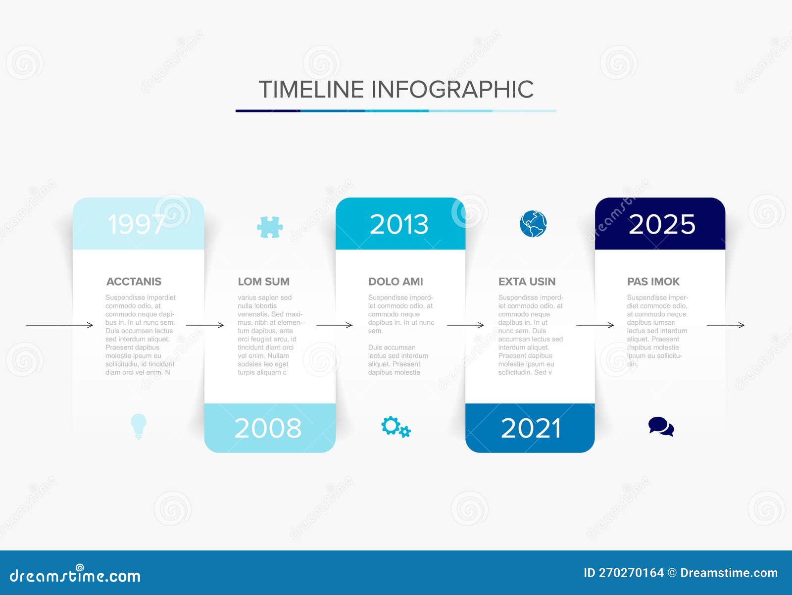 Simple Horizontal Infographic Timeline Template Made from White Paper ...
