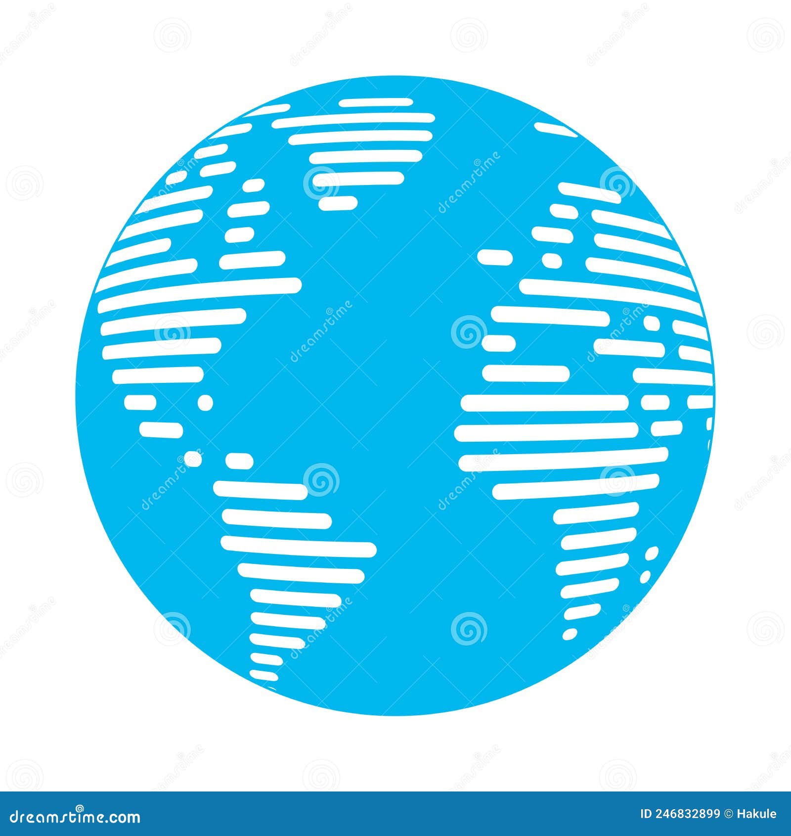 Simple Horizontal Line Map of the World, Sphere Map, Vector Stock ...