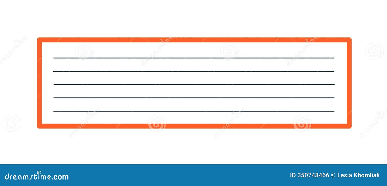 Simple Horizontal Orange Frame with Lined Content for Notes Stock ...