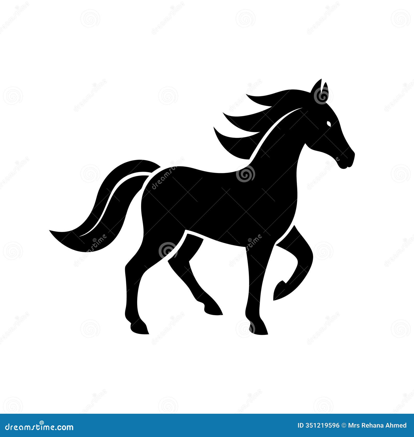 Simple Horse Logo Icon Vector Art Illustration Stock Illustration ...