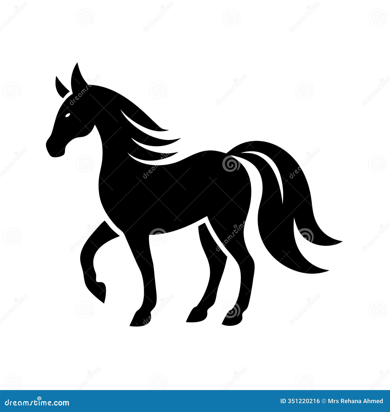 Simple Horse Logo Icon Vector Art Illustration Stock Illustration ...