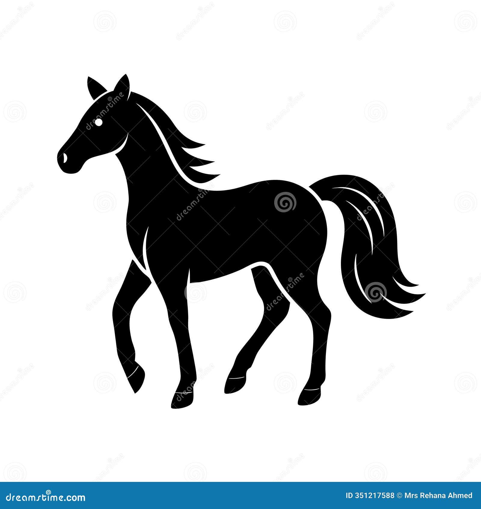 Simple Horse Logo Icon Vector Art Illustration Stock Illustration ...