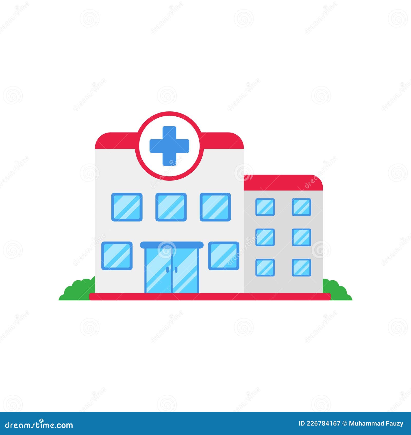 Simple Hospital Icon in Flat Style Stock Vector - Illustration of ...