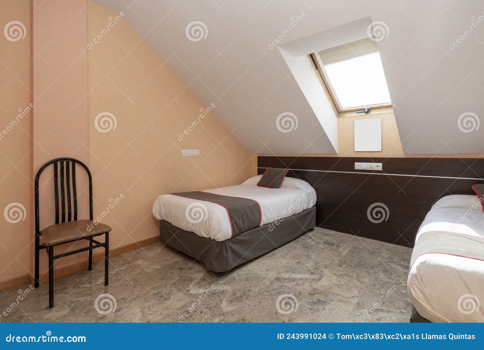 Simple hotel room stock photo. Image of decoration, style - 243991024