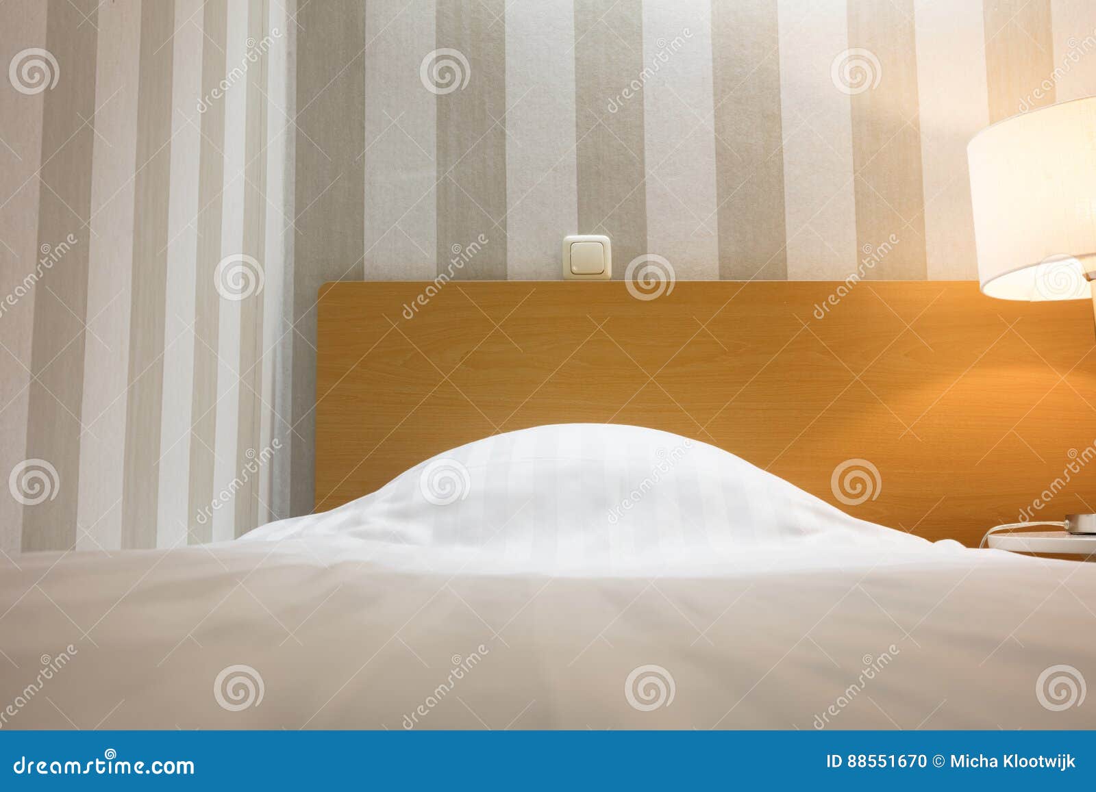 Simple Hotel Room, Single Bed Stock Photo - Image of light, simplicity ...