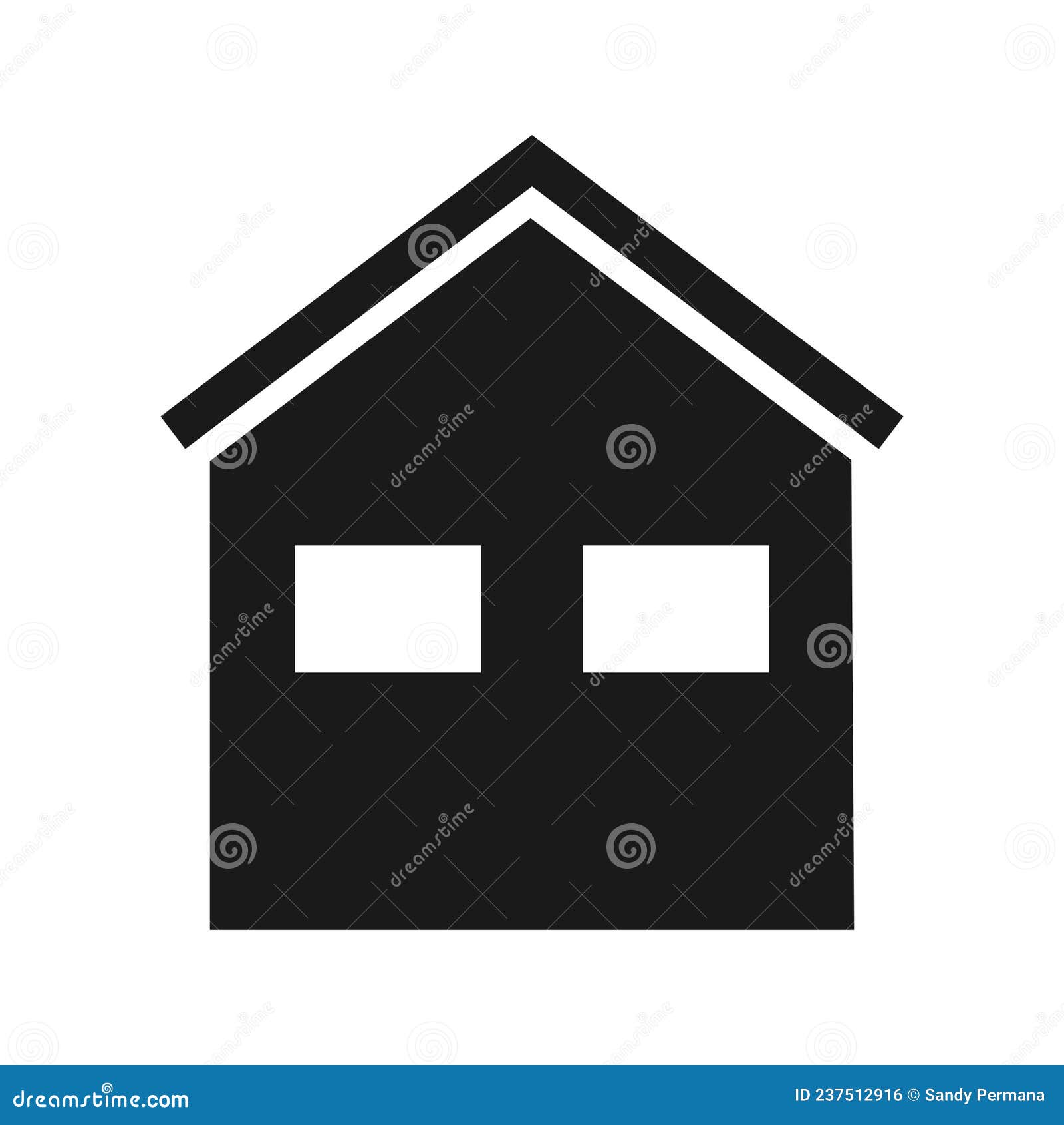 Simple House Icon Black and White Stock Vector - Illustration of sign ...