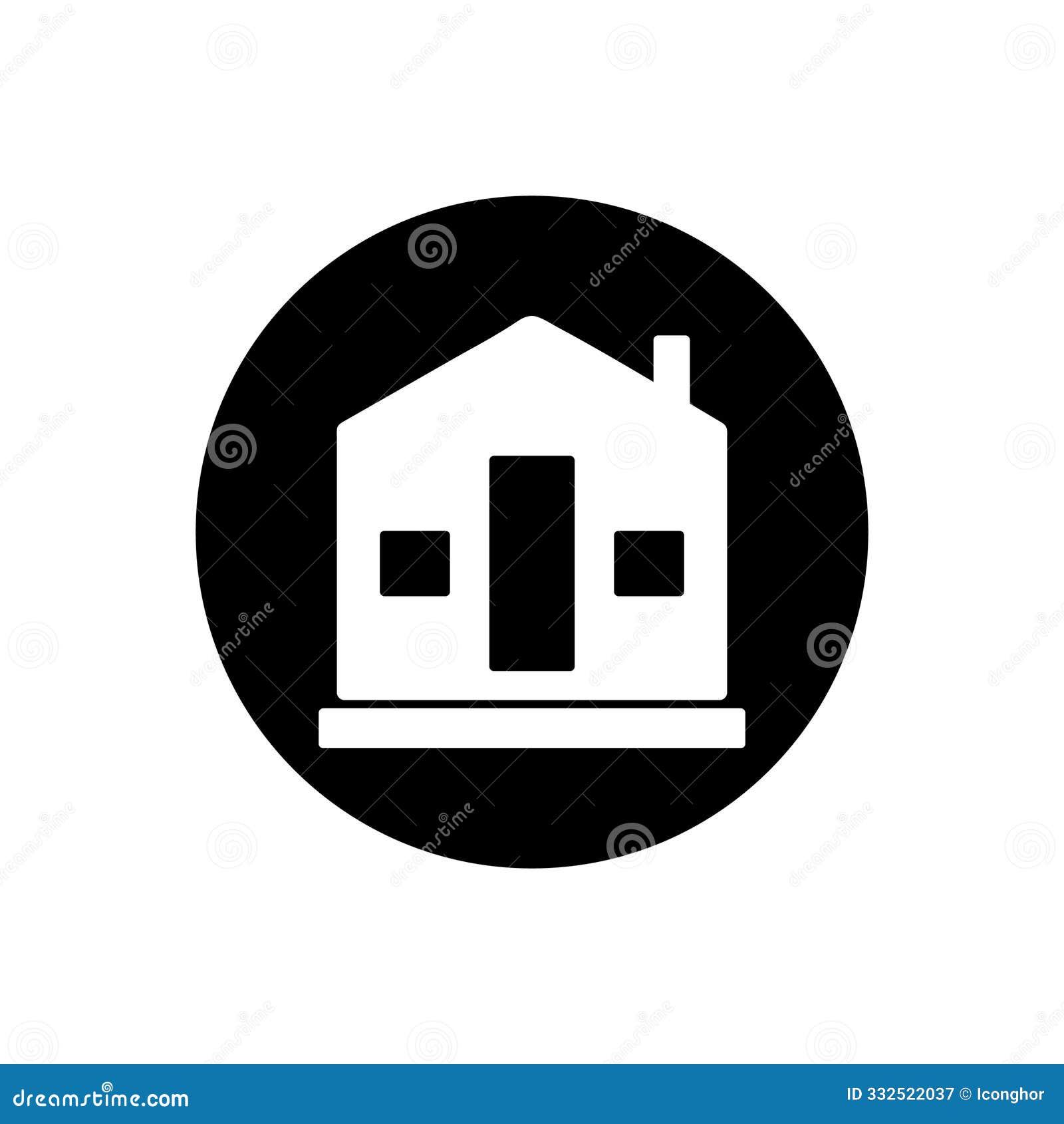 Simple House Icon. Rounded Button Style Editable Vector EPS Symbol ...