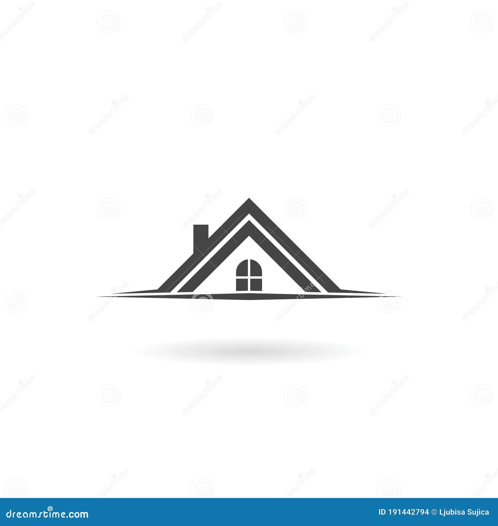 Simple House Icon with Shadow Stock Vector - Illustration of ...